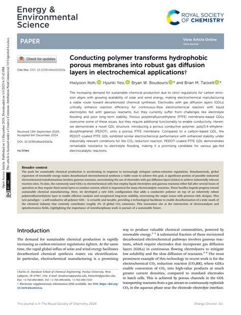 Pdf Conducting Polymer Transforms Hydrophobic Porous Membranes Into
