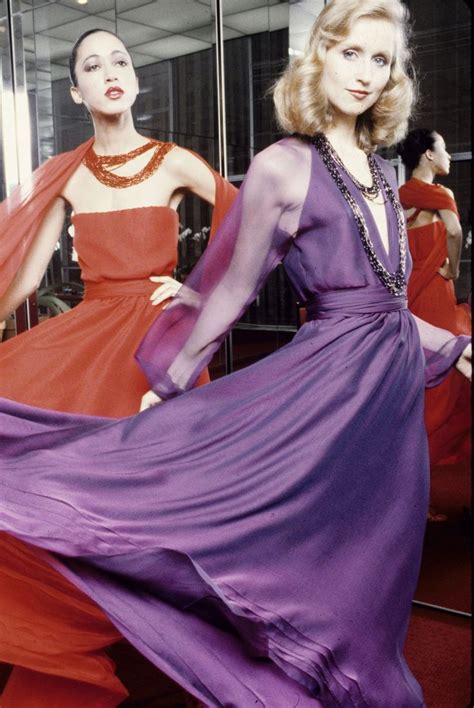 A Look Back At Halstons Most Iconic Fashion Moments Halston Dress