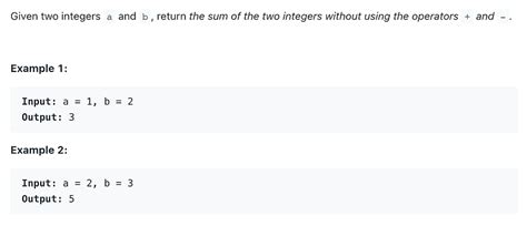 Leetcode 알고리즘 Sum Of Two Integers