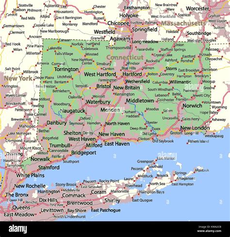 Connecticut Map Routes Banque De Photographies Et Dimages à Haute