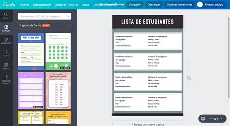 Diseña Una Lista De Alumnos Personalizada Gratis Canva