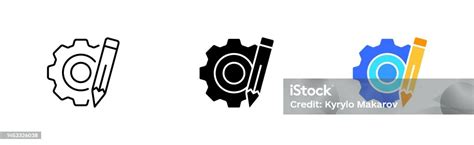 기어 설정 아이콘이있는 펜 제어판 큐브 스크롤 책 지침 웹 사이트 조정 설치 조정 구성 파일 기술 개념입니다 라인 검은 색과 화려한 스타일의 벡터 아이콘 가리키기에 대한