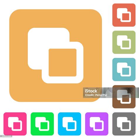 Subtract Shapes Rounded Square Flat Icons Stock Illustration Download Image Now Activity