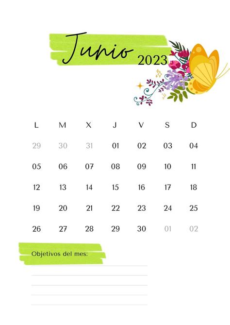 Calendario De Junio 2023