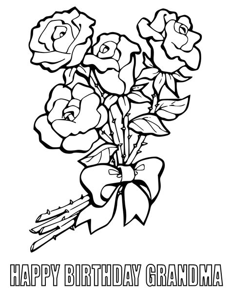 Birthday Happy Grandma Coloring Pages Granny Printable Colouring