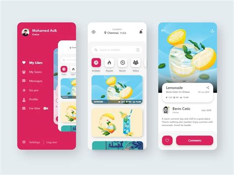 Dribbble App UI On Behance