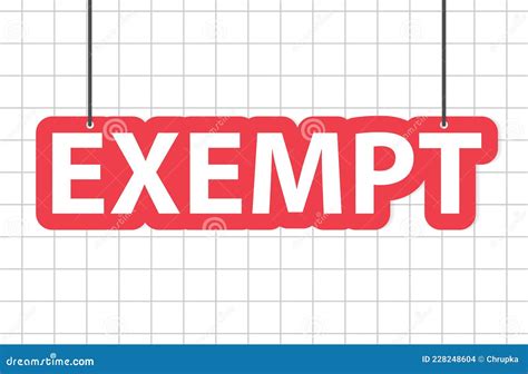 Hanging Banner With Exempt Word Stock Vector Illustration Of Network