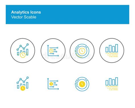 Analytics Icon Set Data Analysis Stock Vector Illustration Of Statistic Vector 273635661