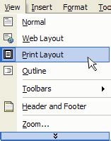 Word XP Identifying Parts Of The Word Window