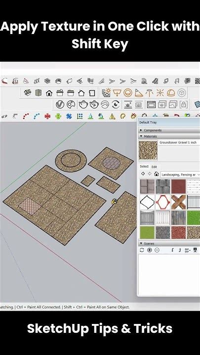 Apply Texture In One Click With Shift Key Sketchup Tips And Tricks Shorts Youtube