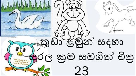 කුඩා ළමුන් සදහා චිත්‍ර අදින සරල ක්‍රම සමගින් චිත්‍ර 23 Dandd Creation Youtube