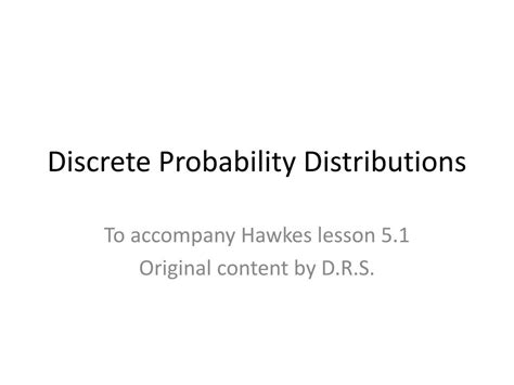 PPT Discrete Probability Distributions PowerPoint Presentation Free Download ID 6495551