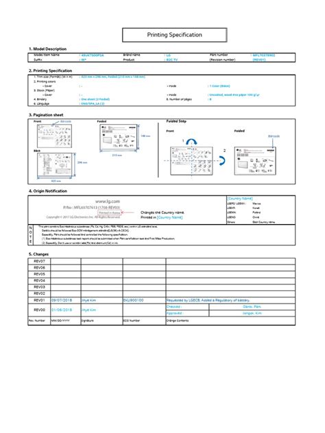 Printing Specification 1 Model Description Pdf