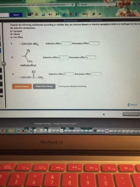 Solved Classify The Following Substituents According To