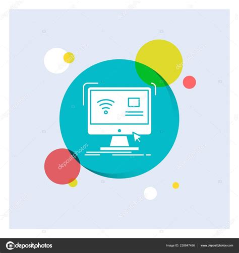 Control Computer Monitor Remote Smart White Glyph Icon Colorful Circle Stock Vector By ©flatart