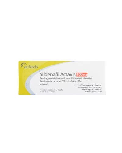 Sildenafil Actavis 100 Mg Filmdrasjerte Tabletter 4 Stk Apotek 1