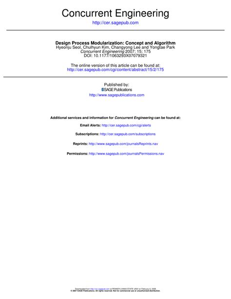 Pdf Design Process Modularization Concept And Algorithm