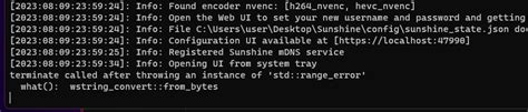 Sunshine Error At Launch · Issue 1446 · Lizardbyte Sunshine · Github