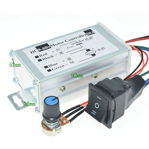 Dc Motor Speed Controller Dc 9 60v Pulse Width Modulation Regulator 20a 1200w