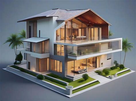 Premium AI Image D View Of Model House Generative AI