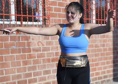 Ariel Winter In Blue Sports Bra 15 Gotceleb