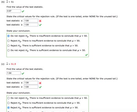 solved xˉ 51 find the value of the test statistic state the