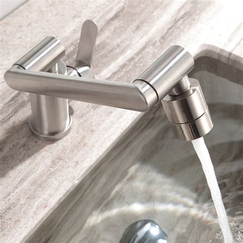 Swivel Spout Bathroom Faucet Single Hole Bathroom Sink Faucet With Lever Handle Clearhalo