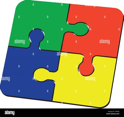Four Piece Puzzle Step Process Diagram Four Section Square Schedule Diagram Isolated White