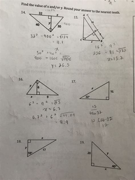 Solved Find The Value Of X Andor Y Round Your Answer To