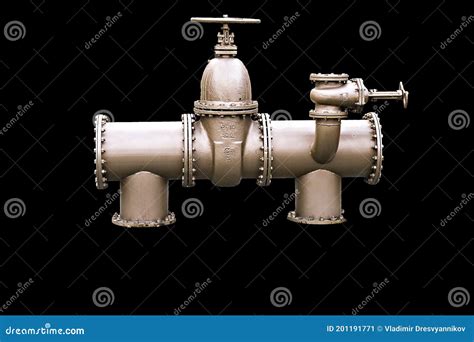 Pipeline Device On A Black Background Stock Image Image Of Isolate