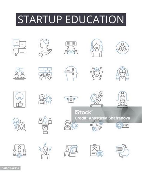 시작 교육 라인 아이콘 컬렉션입니다 사치스러움 고급스러움 화려함 화려함 엘리트 고급스러움 호화로운 벡터 및 선형 일러스트레이션 호화로운 고급스러운 프리미엄 개요 표지판 세트
