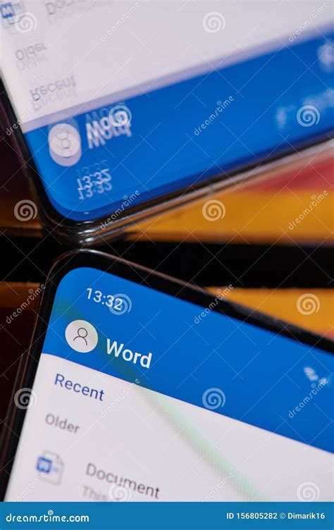 Using Microsoft Word Application On Smartphone Editorial Photography Image Of Display