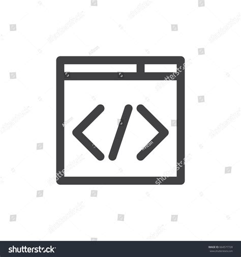 Custom Code Line Icon Outline Vector Stock Vector Royalty Free 664577728
