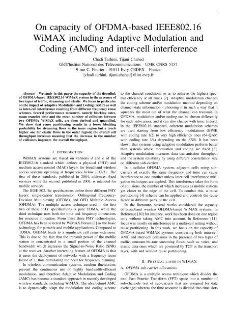 On Capacity Of Ofdma Based Ieee802 16 Wimax Citeseerx