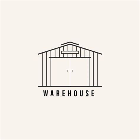 Agricultural Warehouse Logo In Red Royalty Free Vector Image