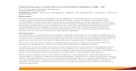 Download Pdf Instrumento Para Evaluar Recursos Educativos Digitales
