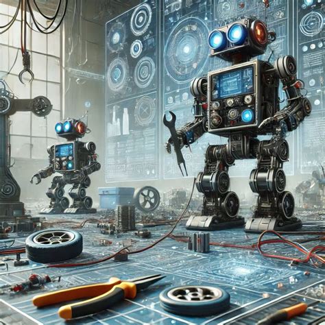 Robotics Building And Programming Robots To Perform Tasks Or Int Stock Illustration