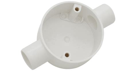 Univolt Circular Junction Box Through 2 Way Box White Cb202wh Powersaver Electrical