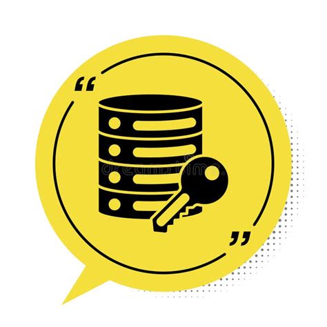 Black Server Security With Key Icon Isolated On White Background Security Safety Protection