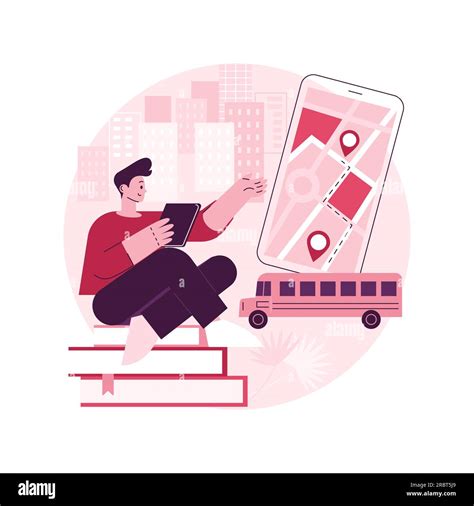 School Bus Tracking System Abstract Concept Vector Illustration Bus Tracking Application