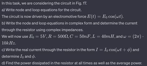 Solved In This Task We Are Considering The Circuit In Fig Chegg