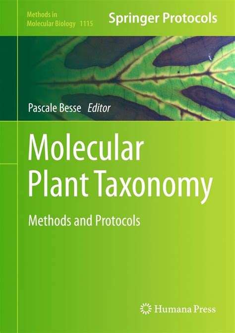 Molecular Plant Taxonomy Methods And Protocols Nhbs Academic
