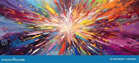 Burst Of Vivid Colors Radiating From A Central Point Creating An Abstract Explosion Of Joy And