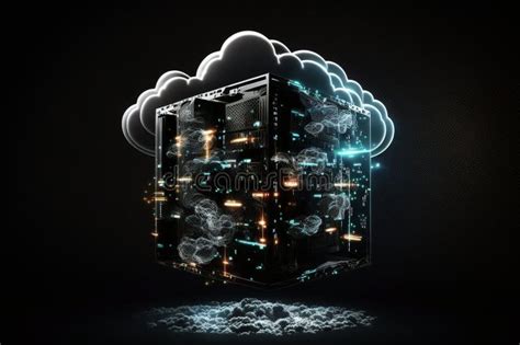 Linking Computer To Cloud With Server Connection Online Cloud Storage Contact Computing