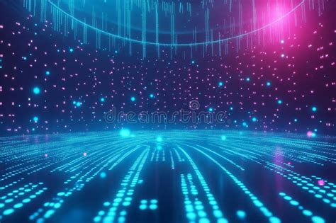 A Futuristic Blue Tech Themed Background With Shining Binary Code Over