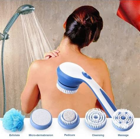 Abs Plastic White And Blue Spin Spa Cleansing Facial Brush For Parlour