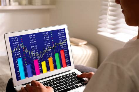 Premium Photo Man Analyzing Situation On Stock Exchange Market Via Laptop Closeup Data And