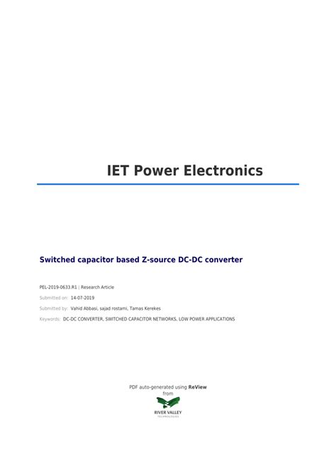 Pdf Switched Capacitor Based Z Source Dc Dc Converter