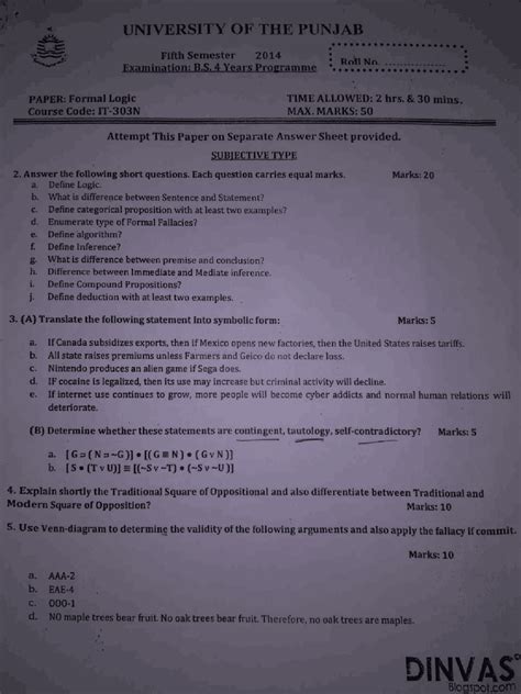 Formal Logic Information Technology Docsity