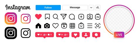 Premium Vector Instagram Icons And Symbols App Ui Interface Template Screens For Social Media